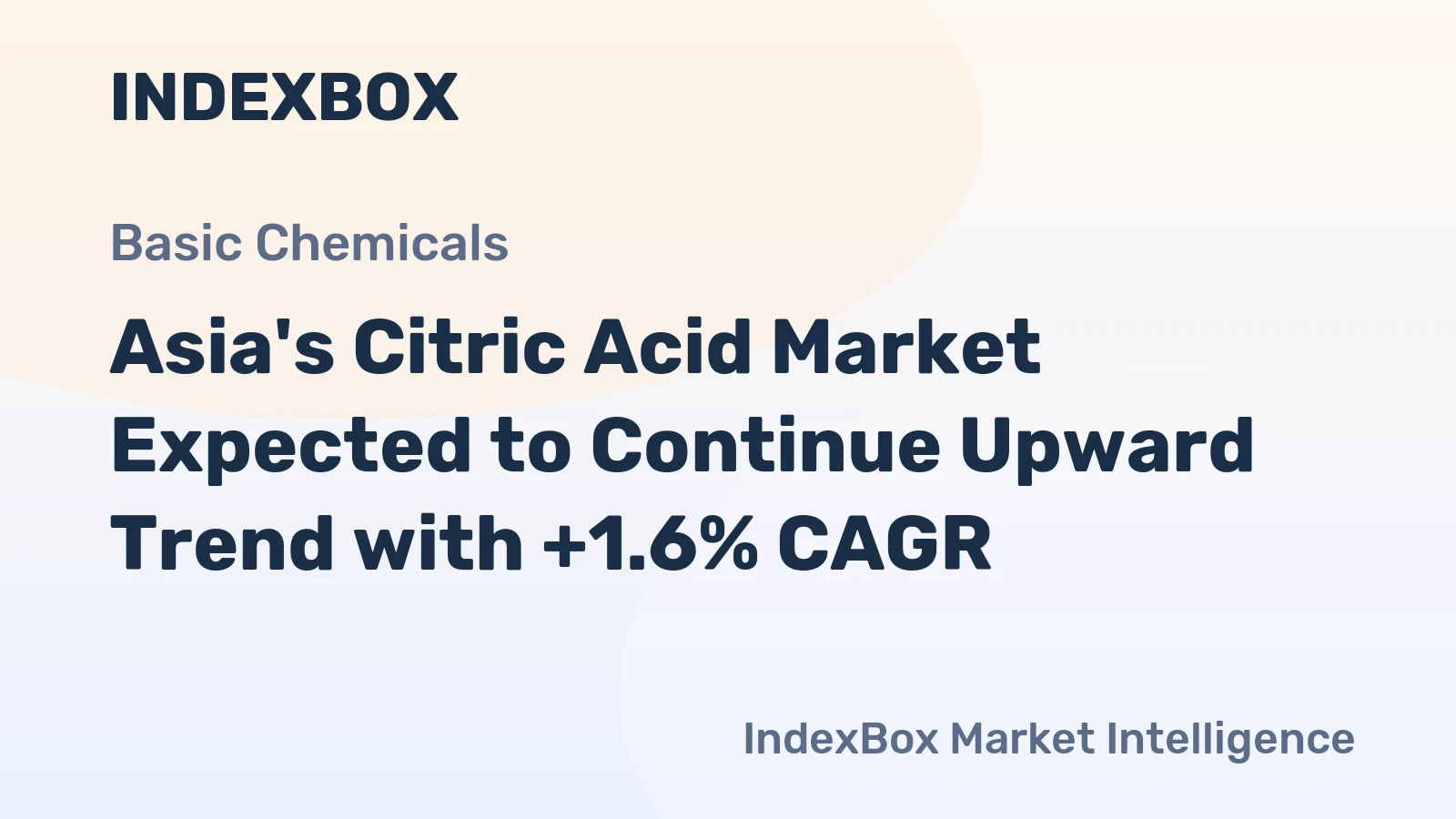 Asia's Citric Acid Market Expected to Continue Upward Trend with +1.6% CAGR
