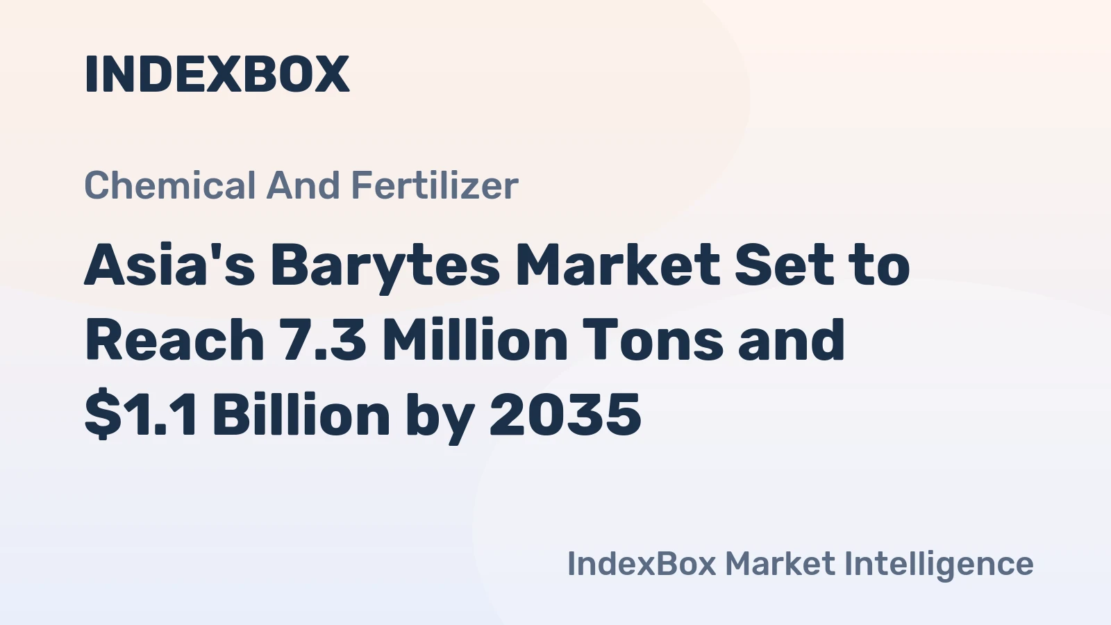 Asia's Barytes Market Set to Reach 7.3 Million Tons and $1.1 Billion by 2035