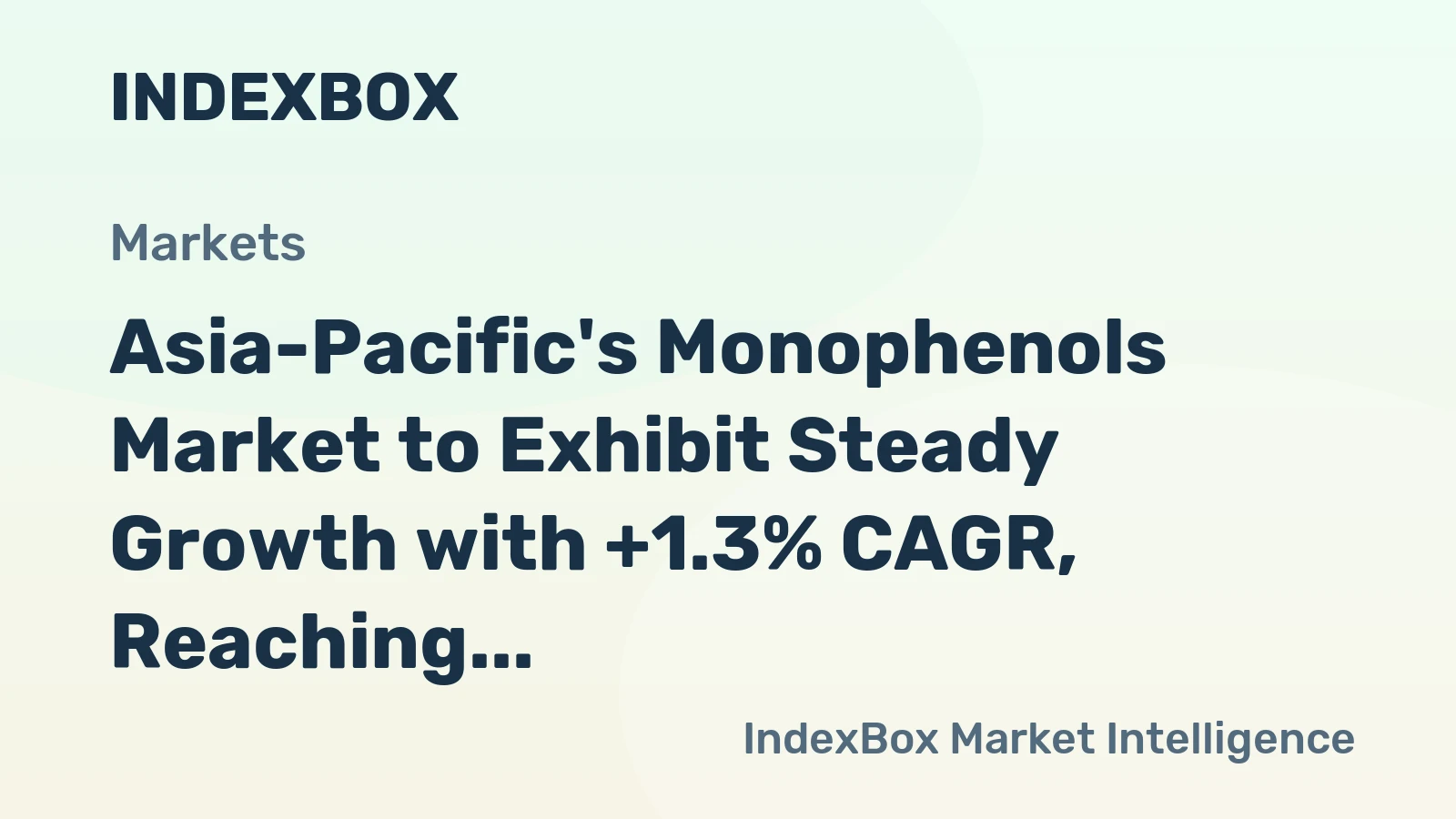 Asia-Pacific's Monophenols Market to Exhibit Steady Growth with +1.3% CAGR, Reaching $30.8B by 2035