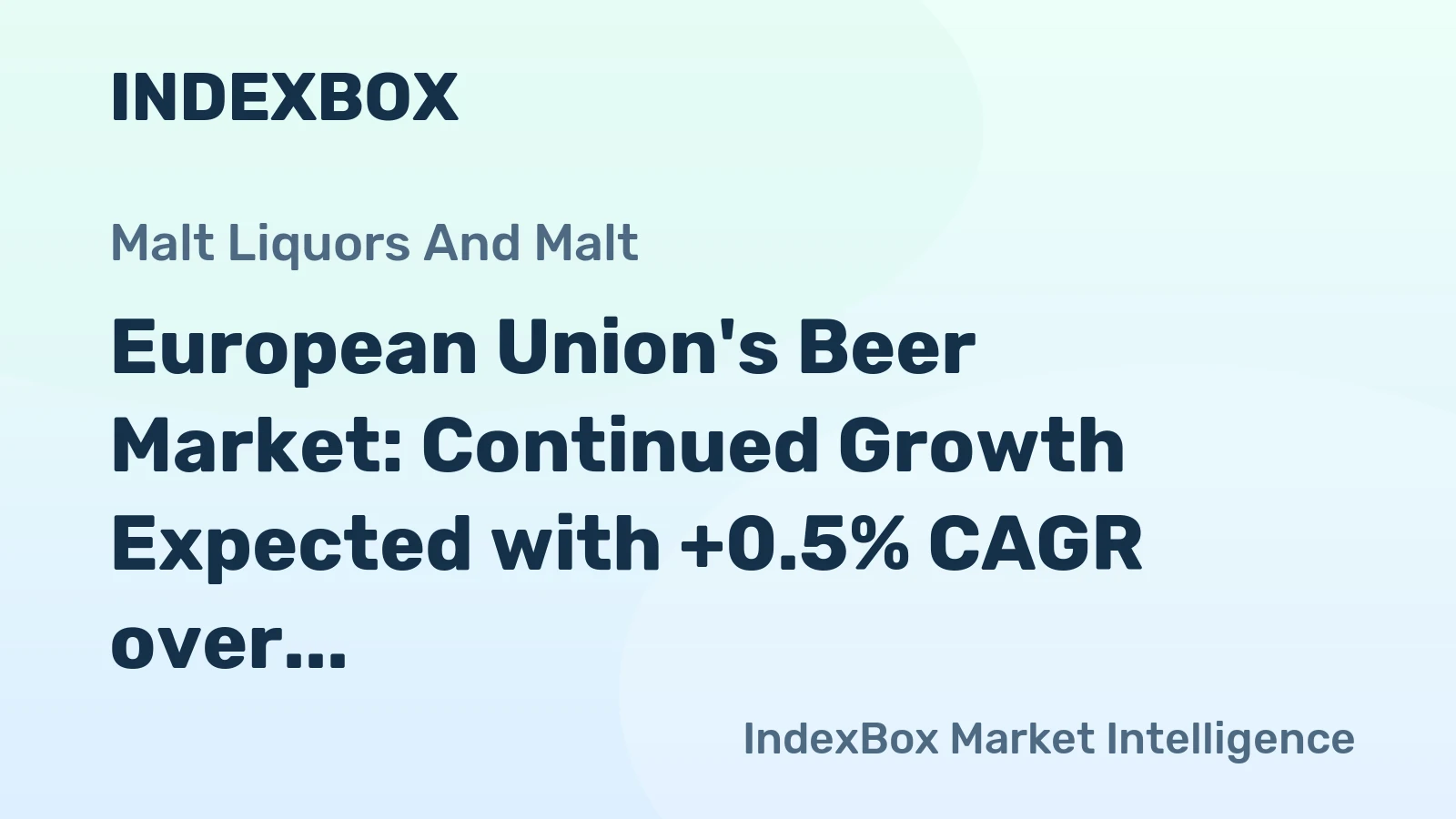 European Union's Beer Market: Continued Growth Expected with +0.5% CAGR over Next Decade