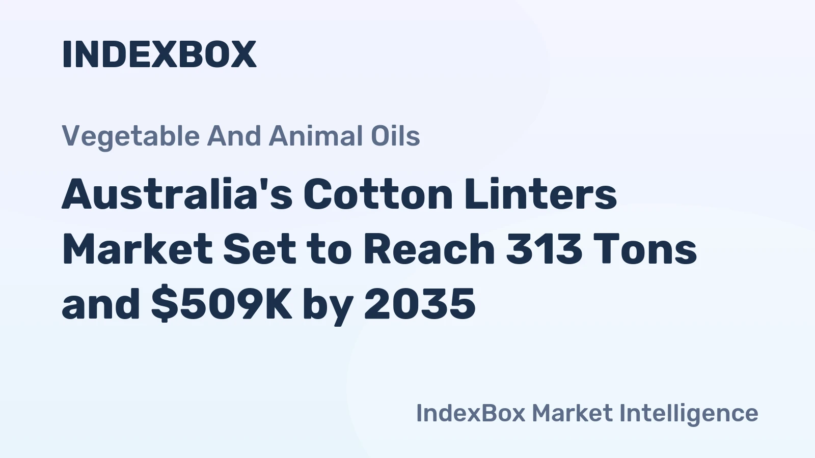 Australia's Cotton Linters Market Set to Reach 313 Tons and $509K by 2035