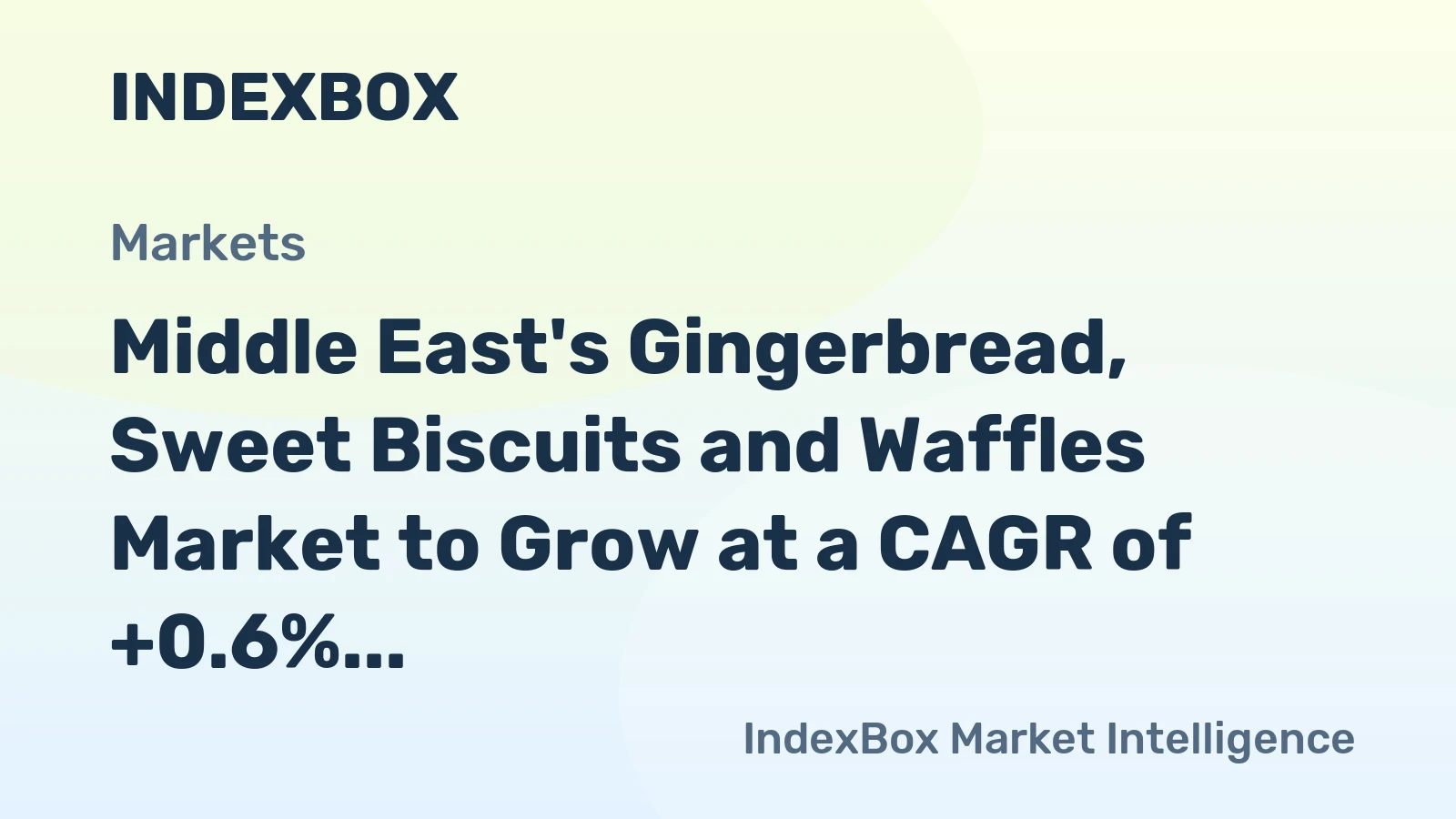 Middle East's Gingerbread, Sweet Biscuits and Waffles Market to Grow at a CAGR of +0.6% from 2024-2035