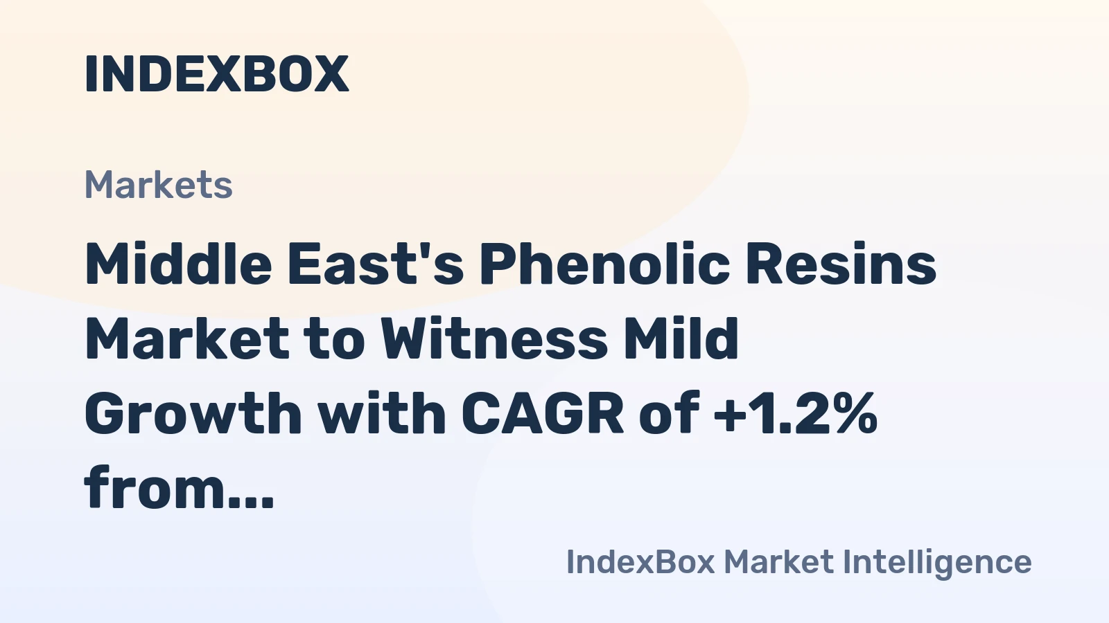 Middle East's Phenolic Resins Market to Witness Mild Growth with CAGR of +1.2% from 2024-2035