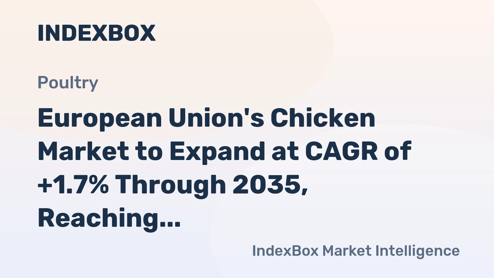 European Union's Chicken Market to Expand at CAGR of +1.7% Through 2035, Reaching $25B
