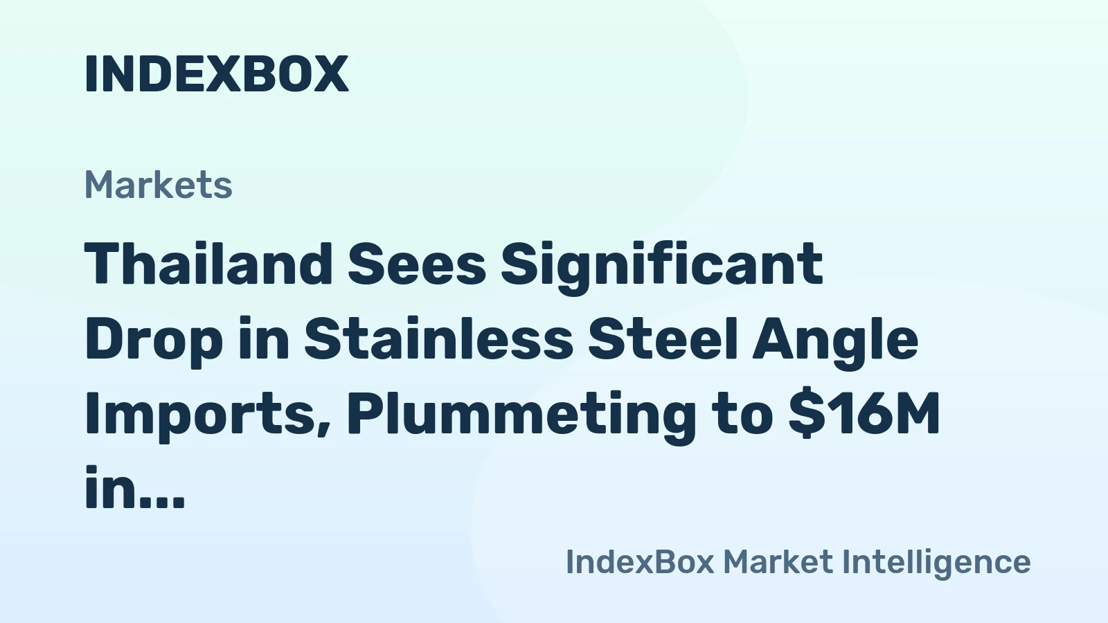 Thailand Sees Significant Drop in Stainless Steel Angle Imports, Plummeting to $16M in 2024