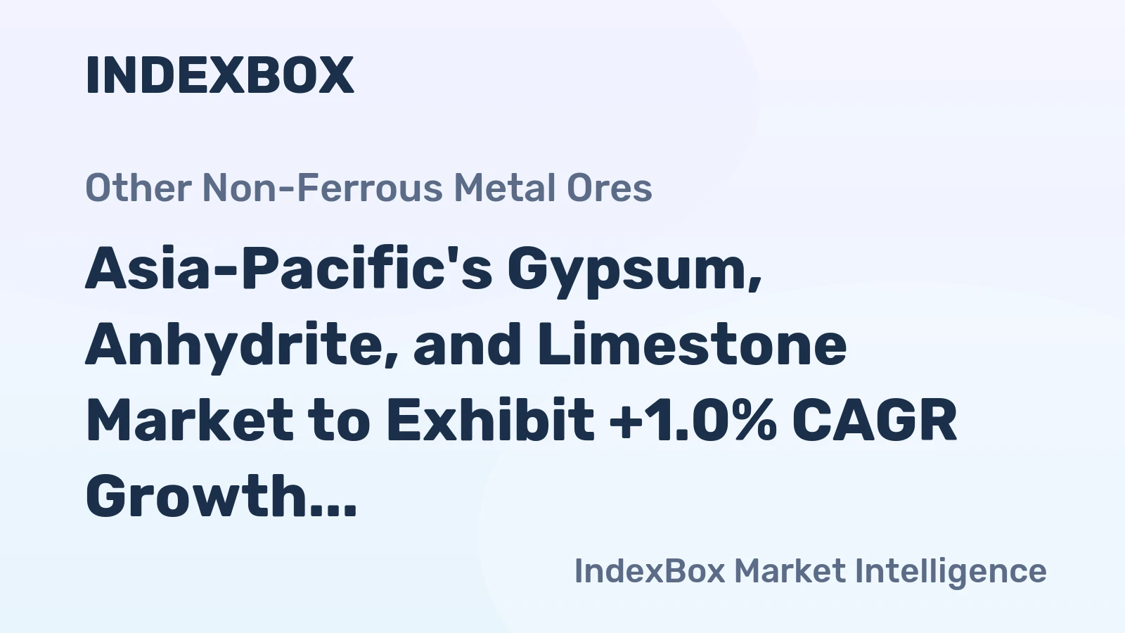 Asia-Pacific's Gypsum, Anhydrite, and Limestone Market to Exhibit +1.0% CAGR Growth from 2024-2035, Reaching $47.2B in Value