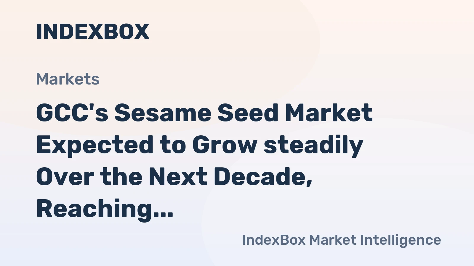 GCC's Sesame Seed Market Expected to Grow steadily Over the Next Decade, Reaching 75K tons and $134M by 2035