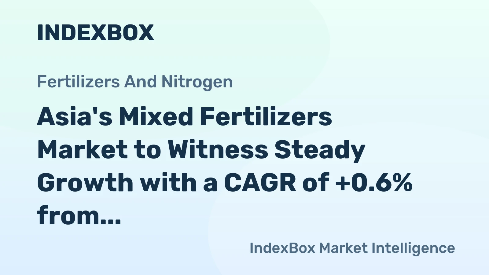 Asia's Mixed Fertilizers Market to Witness Steady Growth with a CAGR of +0.6% from 2024 to 2035