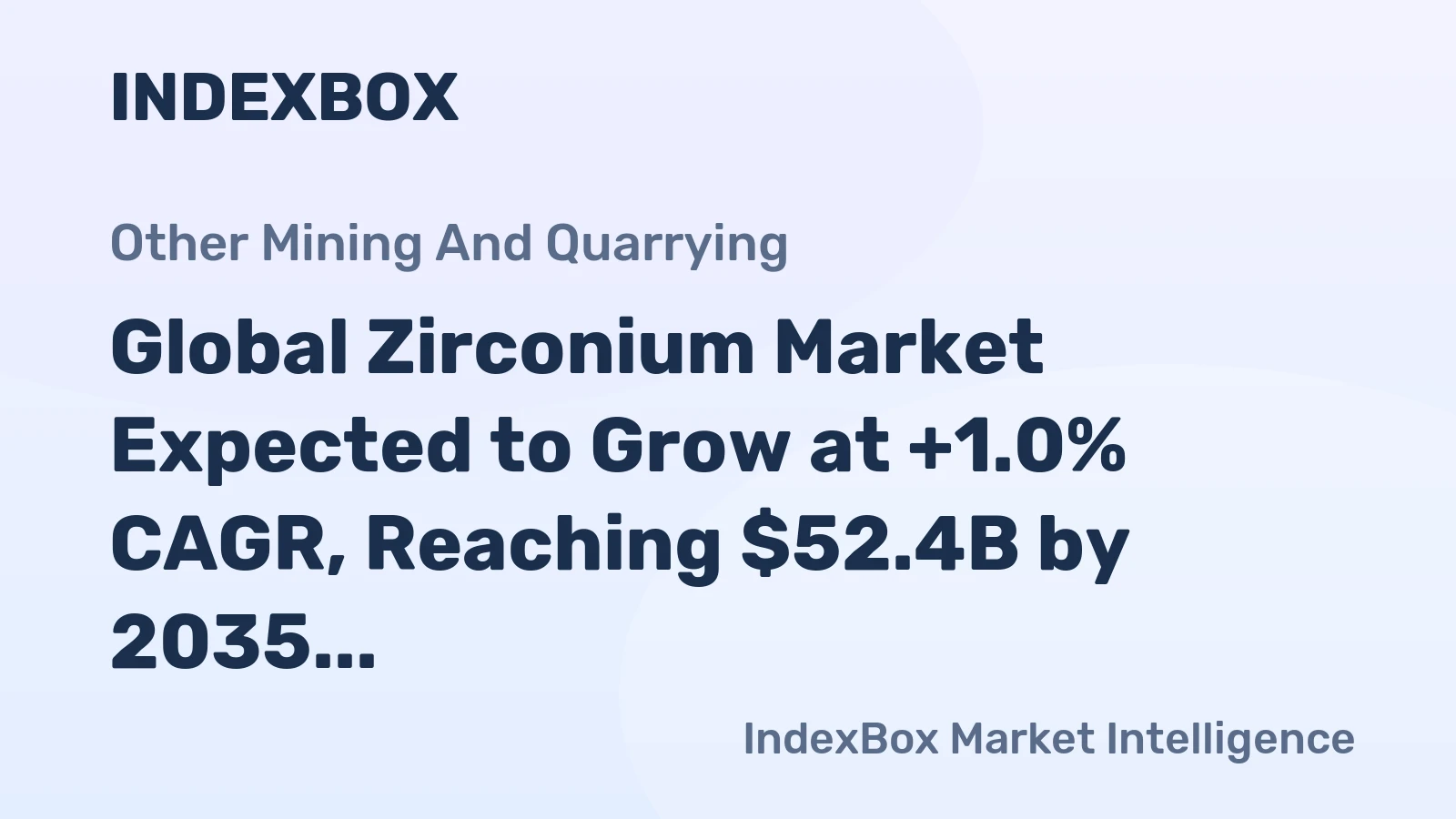Global Zirconium Market Expected to Grow at +1.0% CAGR, Reaching $52.4B by 2035