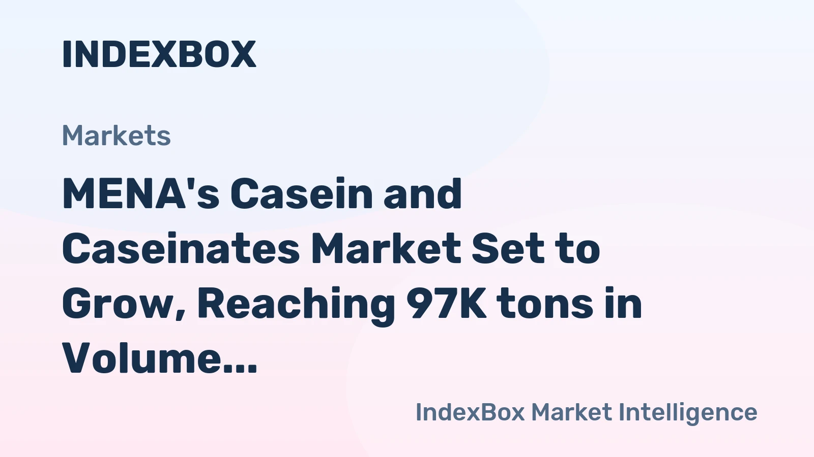 MENA's Casein and Caseinates Market Set to Grow, Reaching 97K tons in Volume and $841M in Value by 2035