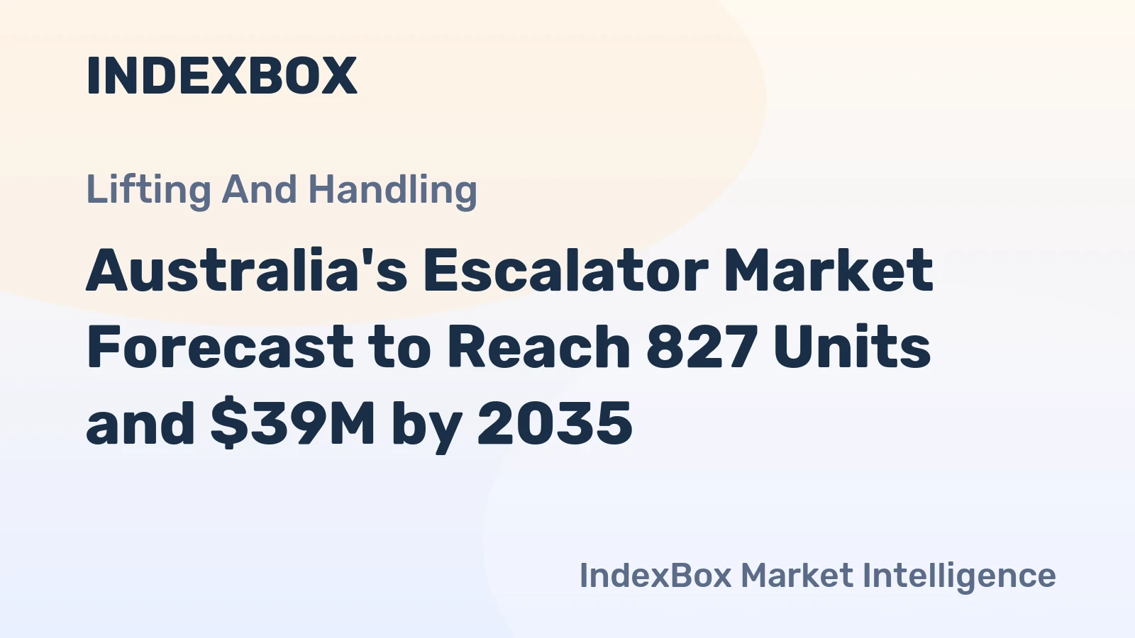 Australia's Escalator Market Forecast to Reach 827 Units and $39M by 2035