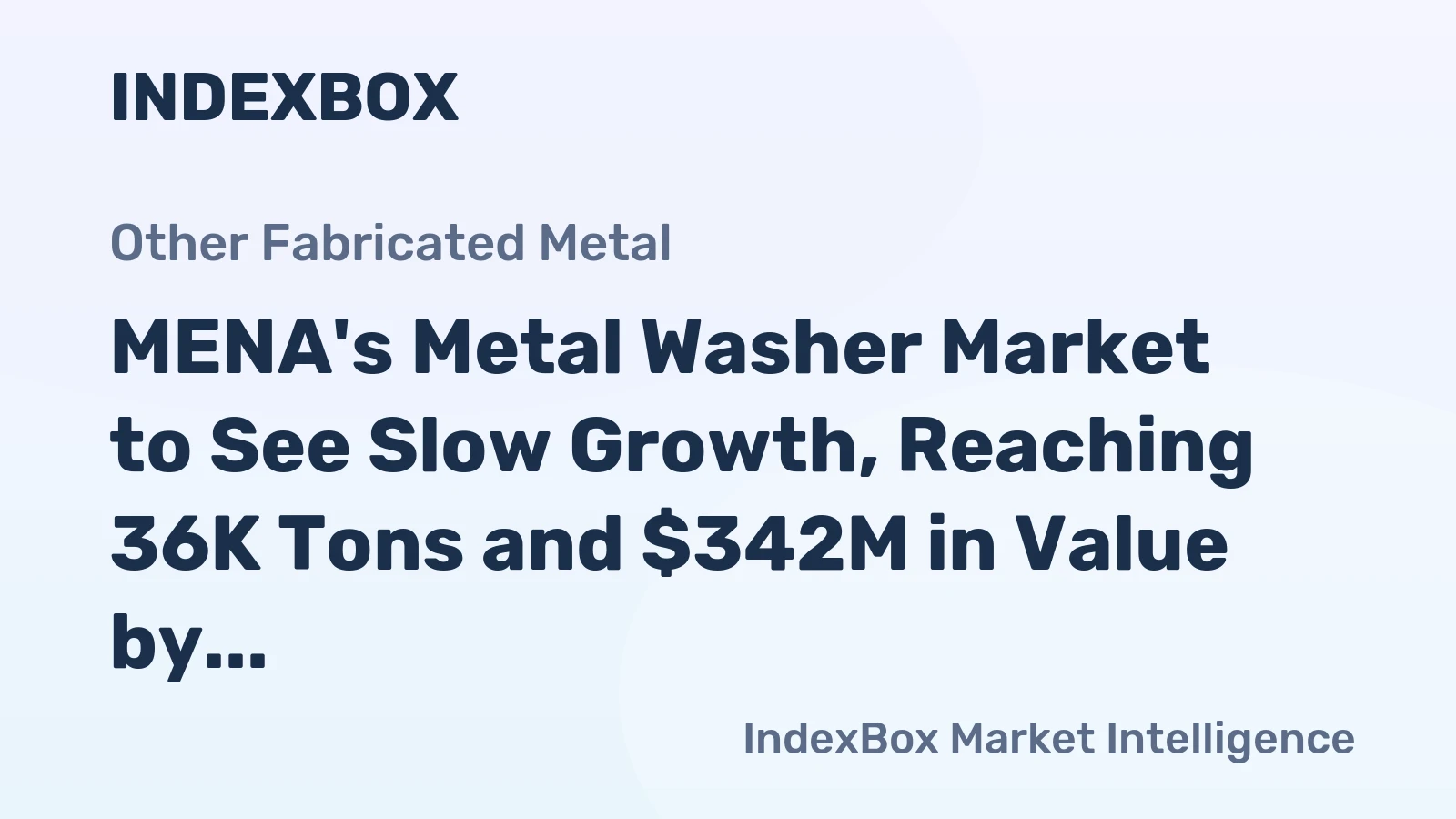 MENA's Metal Washer Market to See Slow Growth, Reaching 36K Tons and $342M in Value by 2035