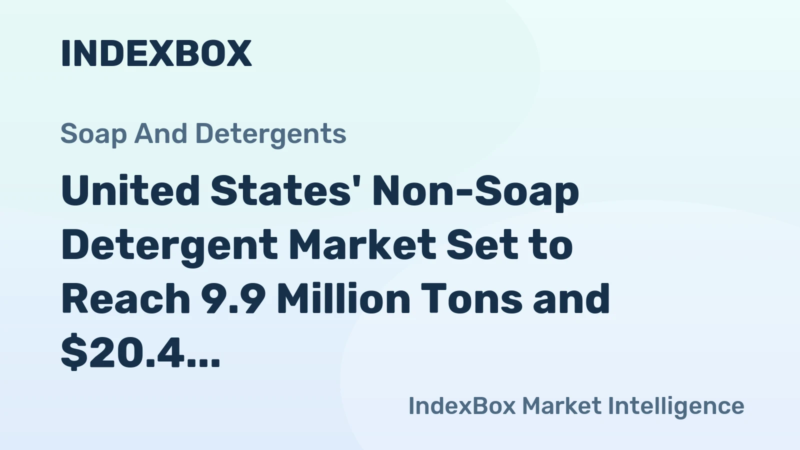 United States' Non-Soap Detergent Market Set to Reach 9.9 Million Tons and $20.4 Billion by 2035