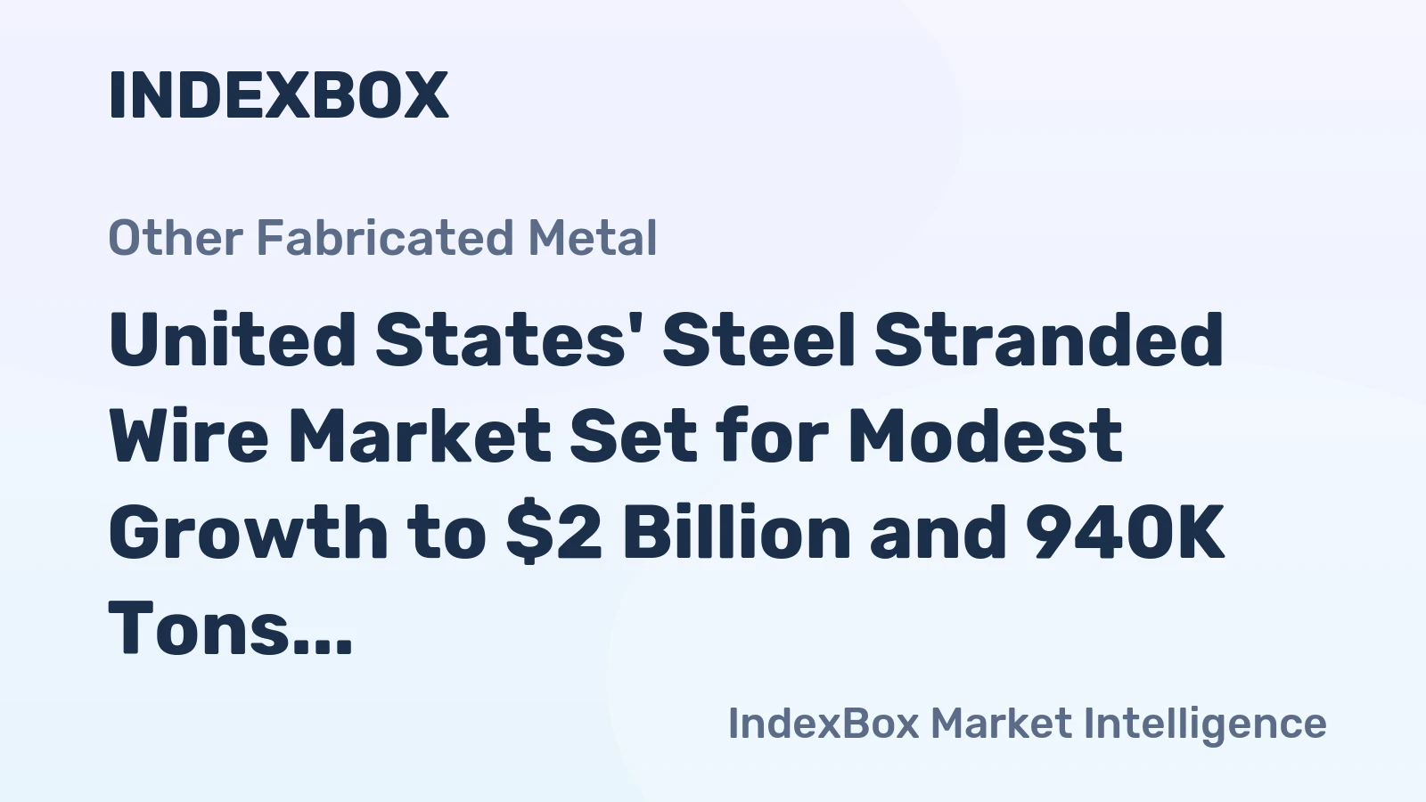 United States' Steel Stranded Wire Market Set for Modest Growth to $2 Billion and 940K Tons