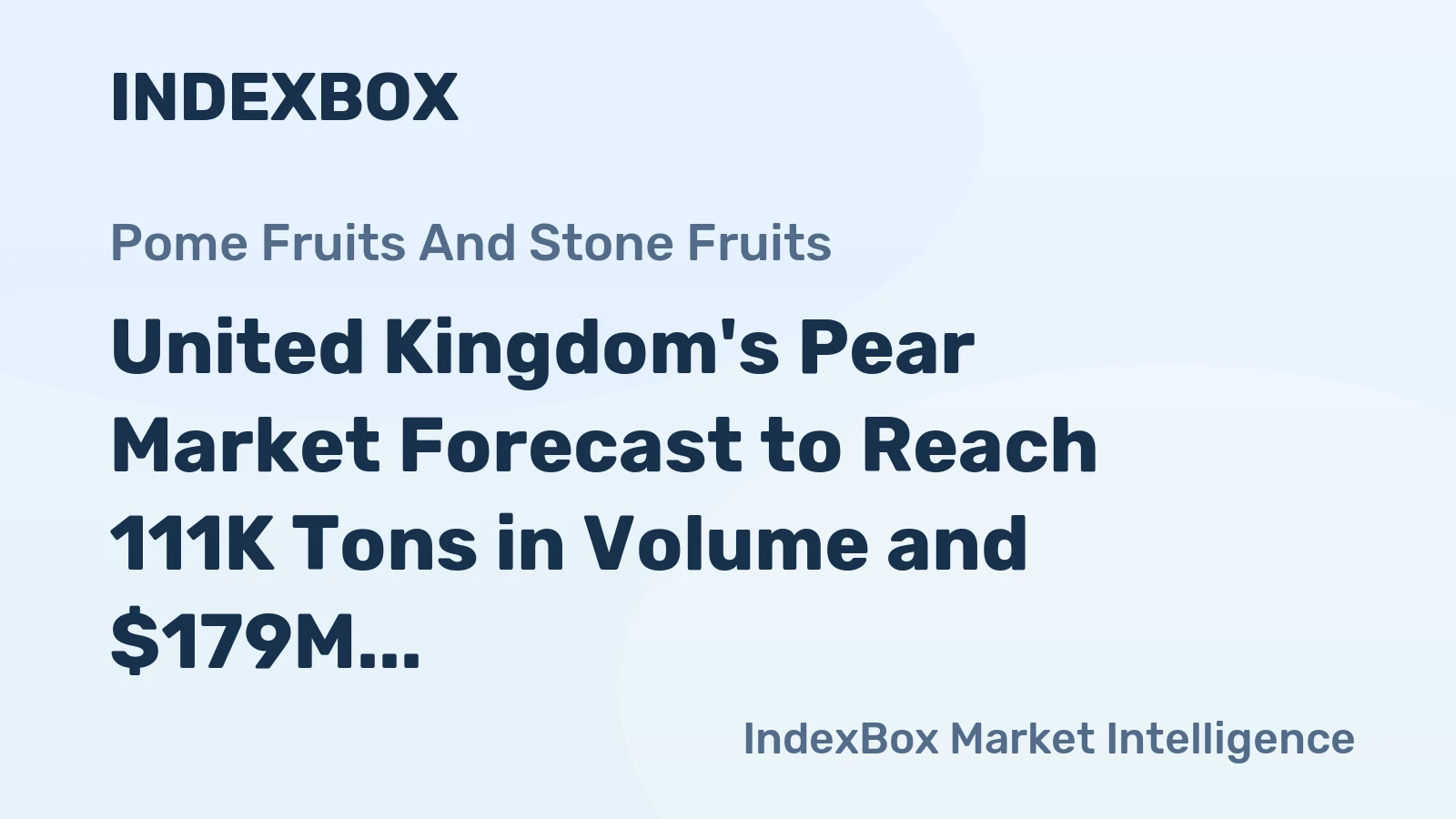 United Kingdom's Pear Market Forecast to Reach 111K Tons in Volume and $179M in Value