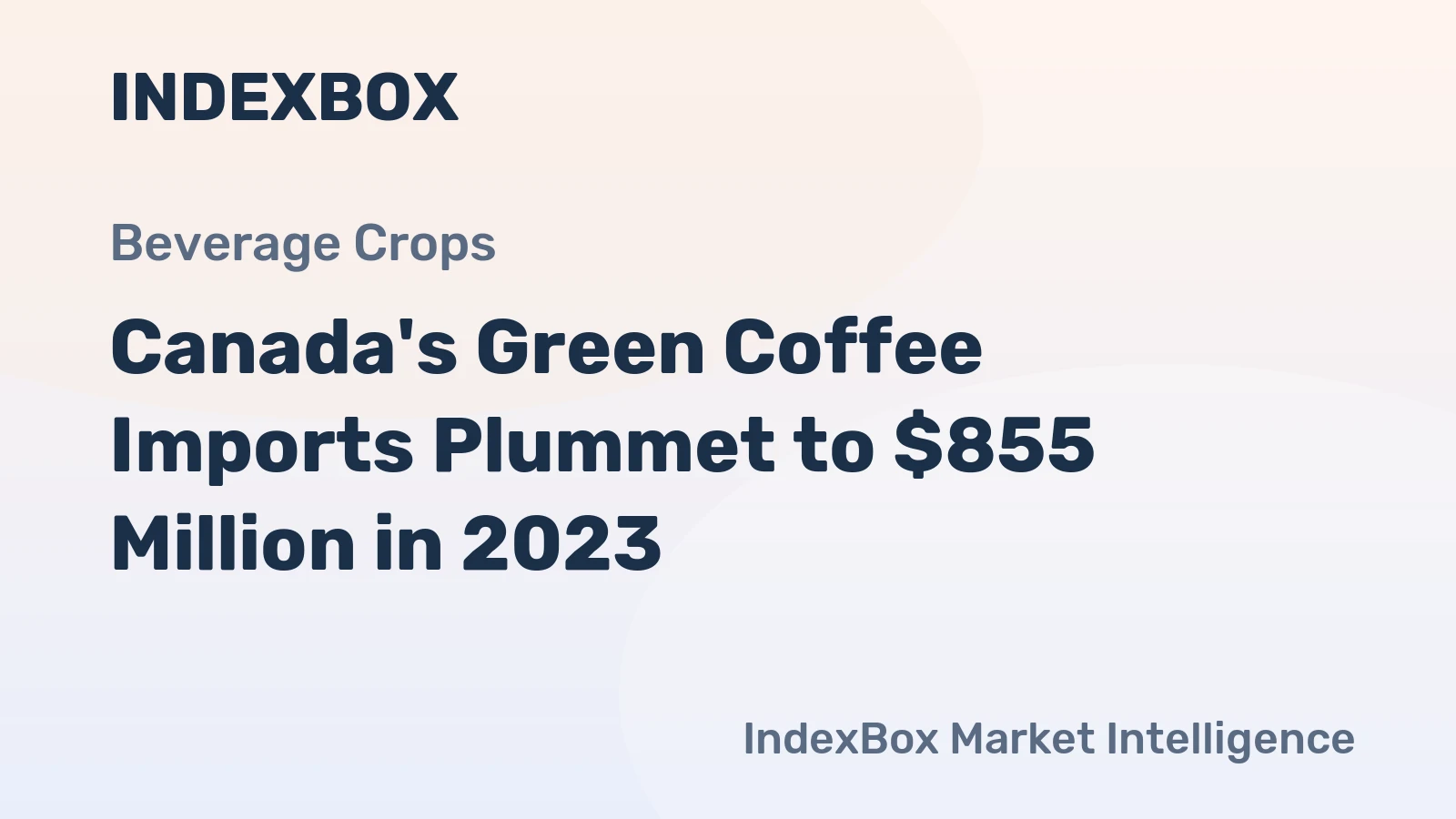 Canada's Green Coffee Imports Plummet to $855 Million in 2023