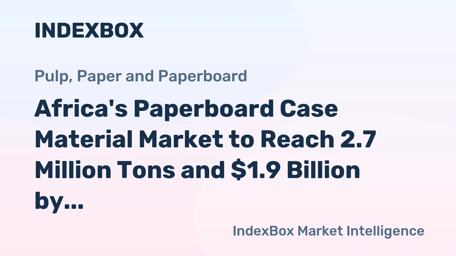 Africa's Paperboard Case Material Market to Reach 2.7 Million Tons and $1.9 Billion by 2035