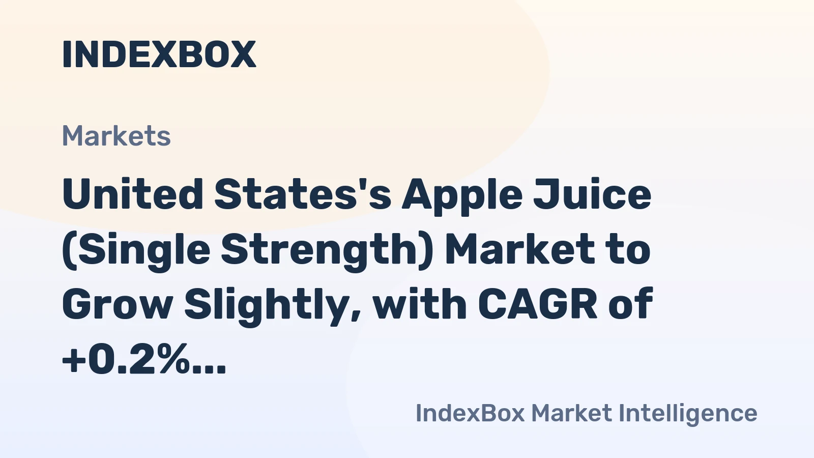 United States's Apple Juice (Single Strength) Market to Grow Slightly, with CAGR of +0.2%, Reaching $2.9B by 2035
