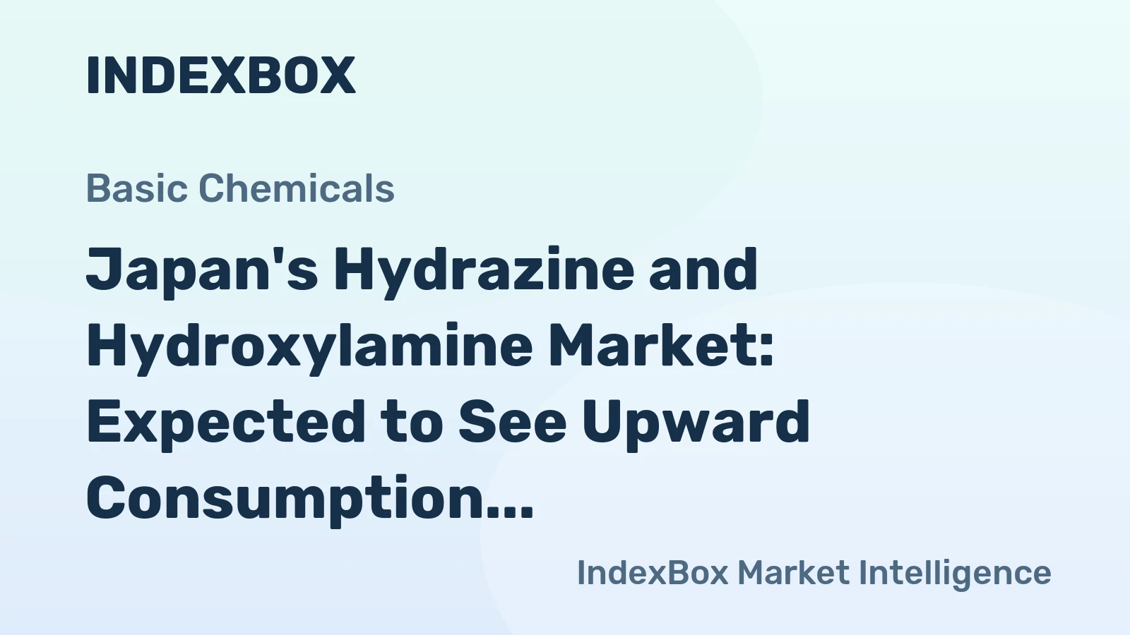 Japan's Hydrazine and Hydroxylamine Market: Expected to See Upward Consumption Trend with Market Volume Reaching 1.8K Tons and Market Value Reaching $11M by 2035