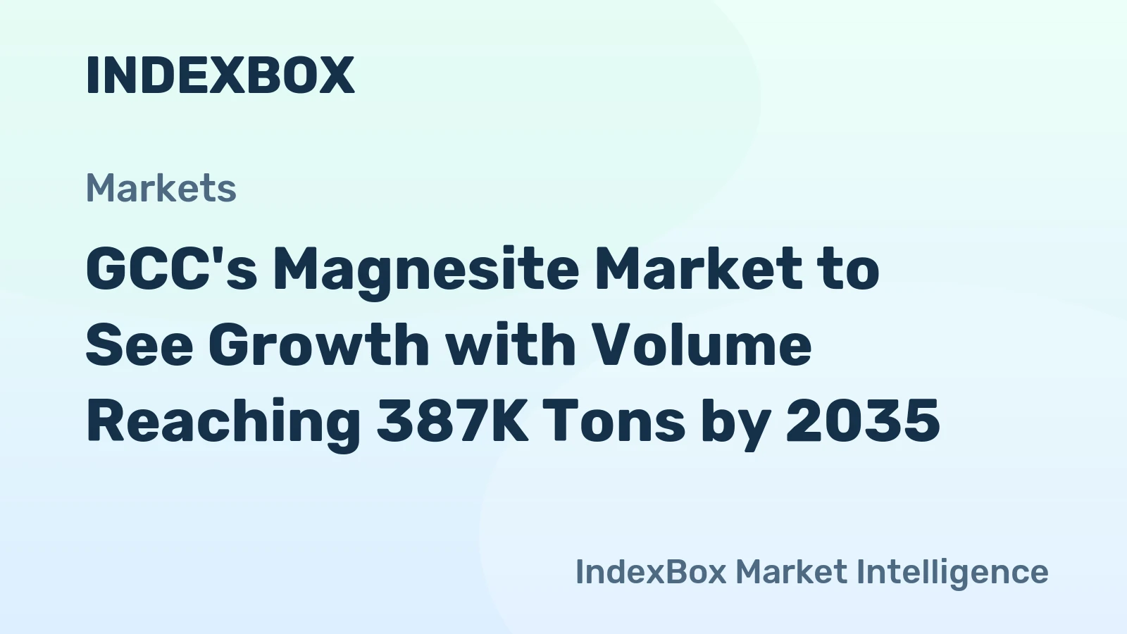 GCC's Magnesite Market to See Growth with Volume Reaching 387K Tons by 2035
