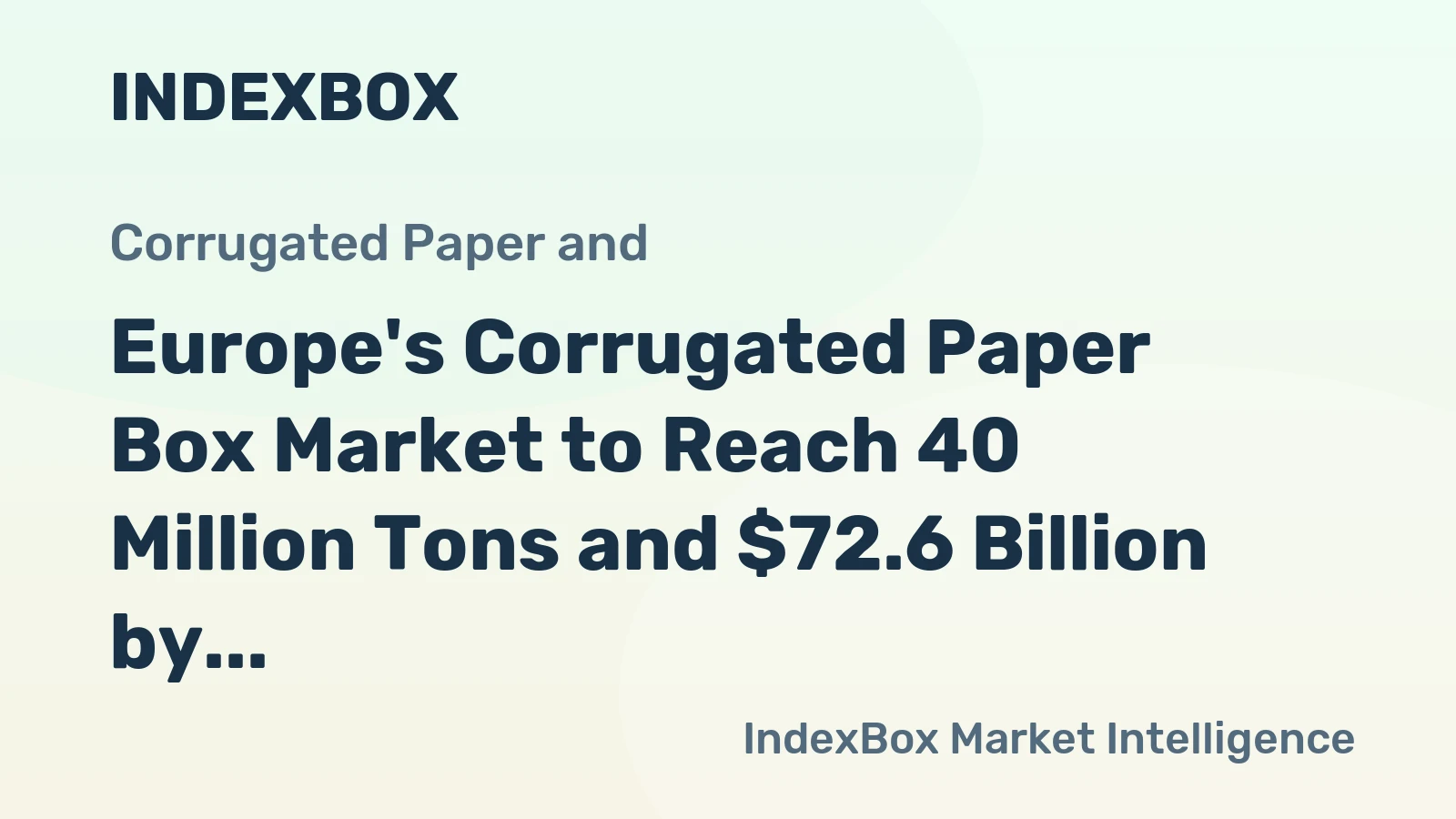 Europe's Corrugated Paper Box Market to Reach 40 Million Tons and $72.6 Billion by 2035