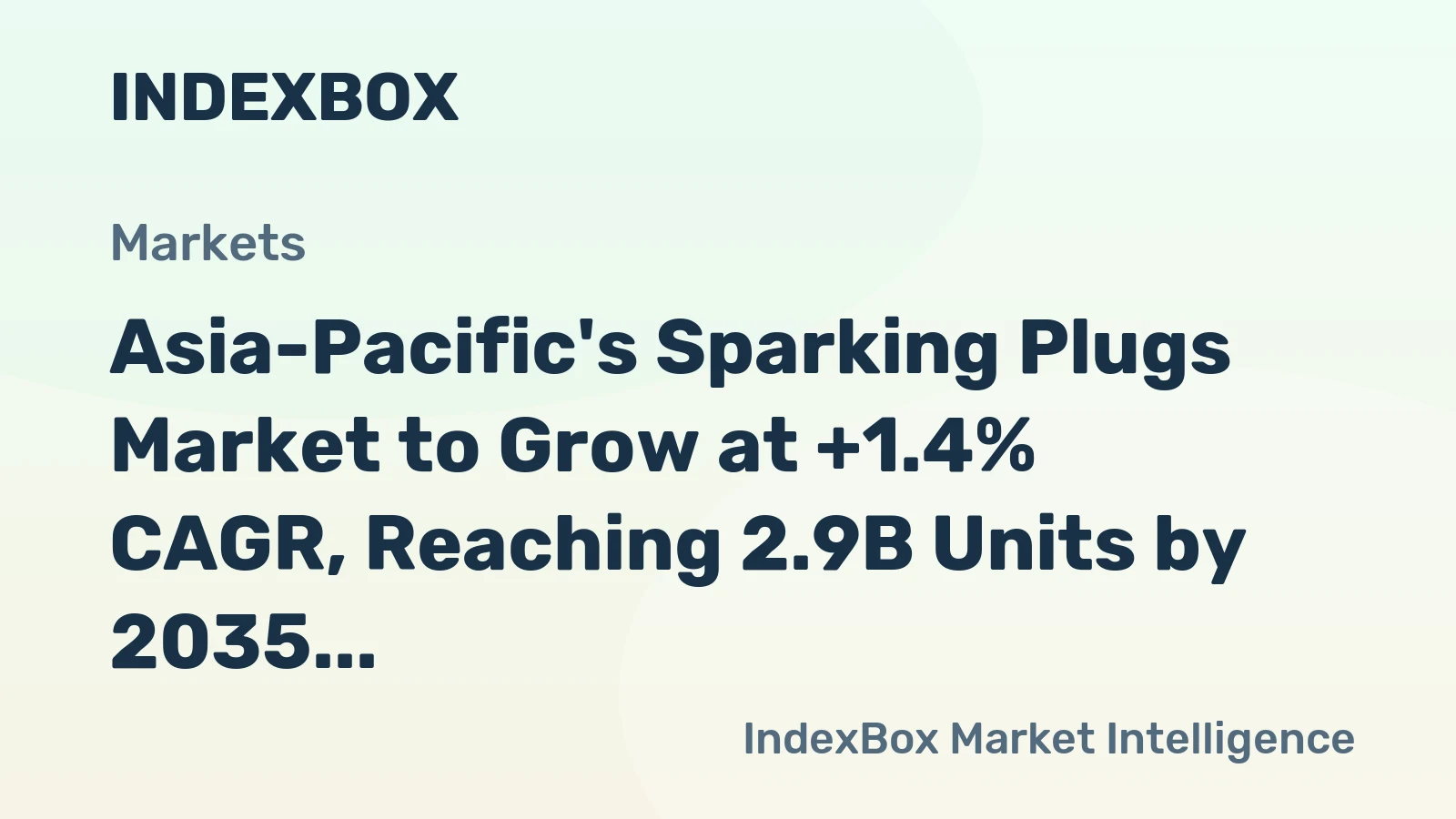 Asia-Pacific's Sparking Plugs Market to Grow at +1.4% CAGR, Reaching 2.9B Units by 2035