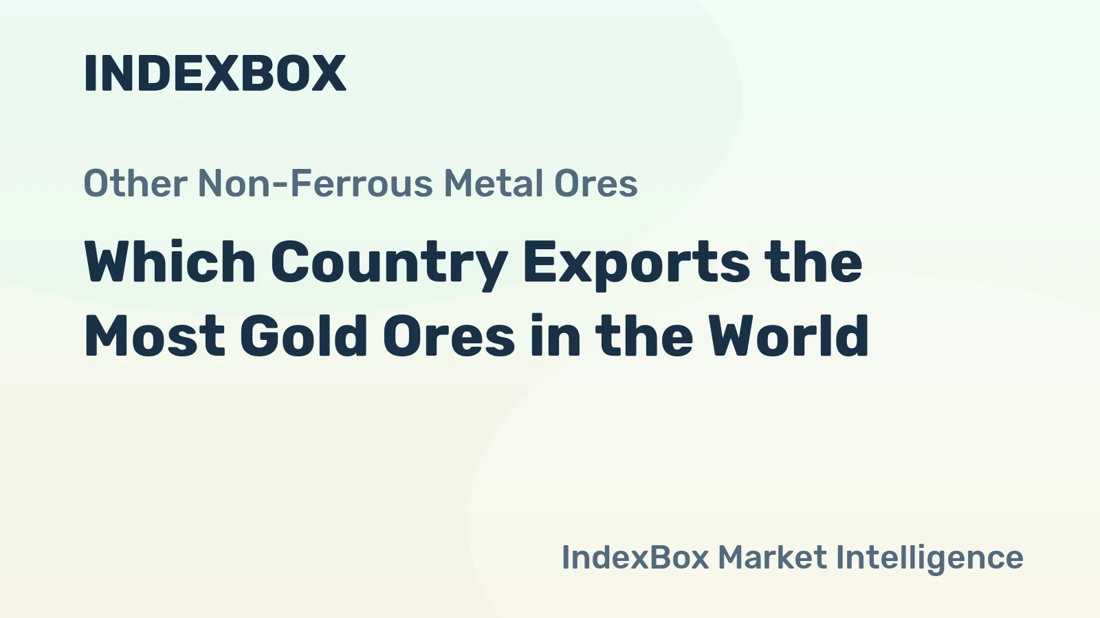 Which Country Exports the Most Gold Ores in the World?