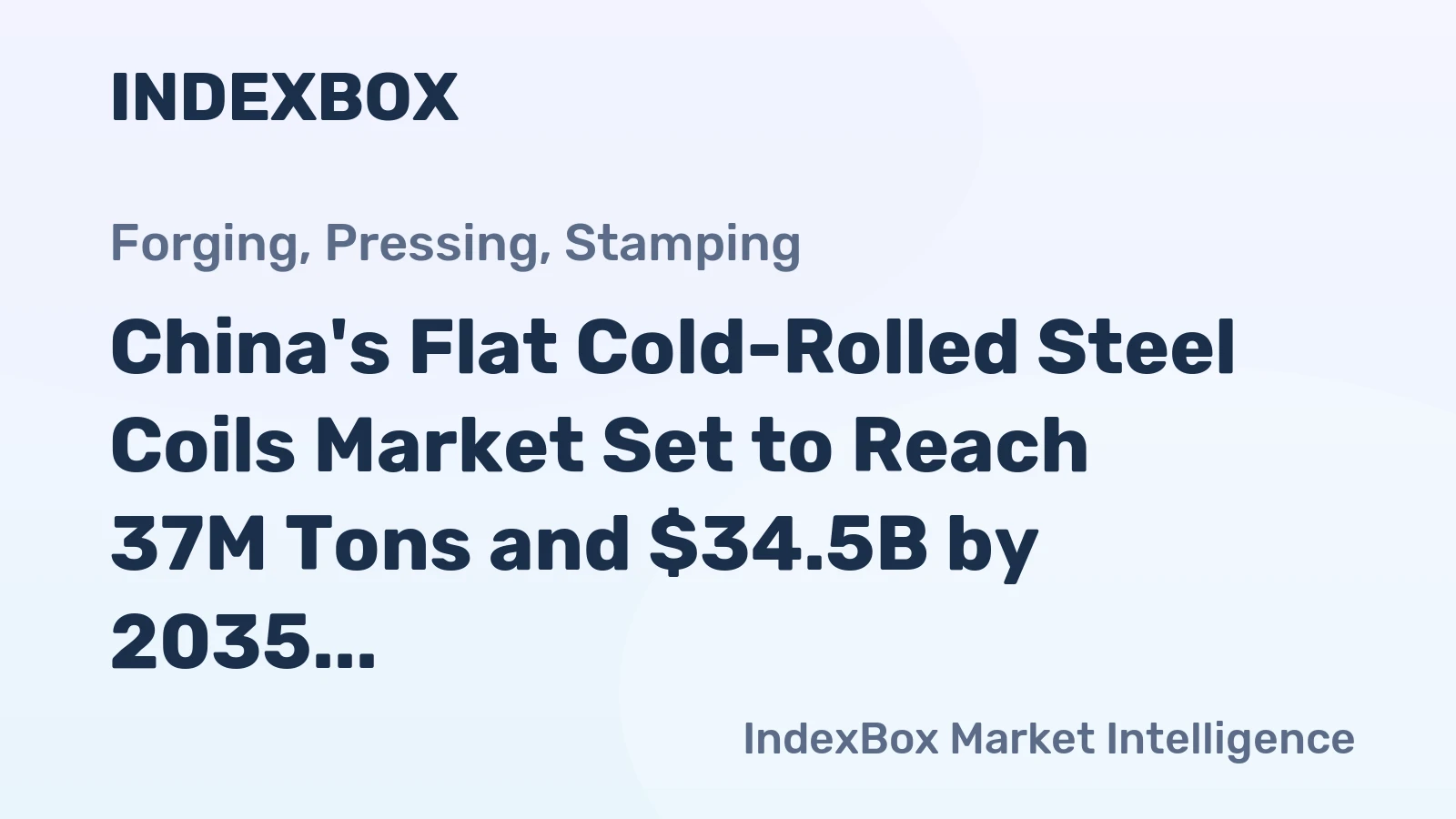 China's Flat Cold-Rolled Steel Coils Market Set to Reach 37M Tons and $34.5B by 2035