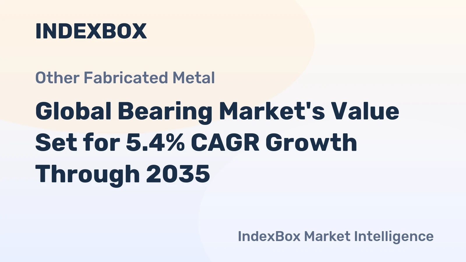 Global Bearing Market's Value Set for 5.4% CAGR Growth Through 2035