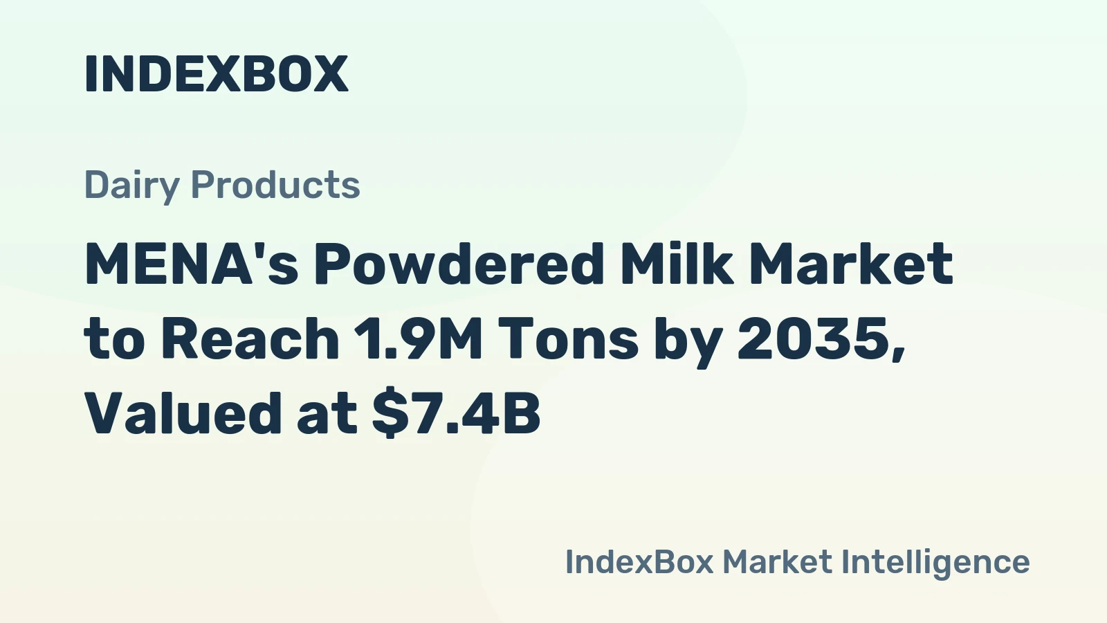 MENA's Powdered Milk Market to Reach 1.9M Tons by 2035, Valued at $7.4B