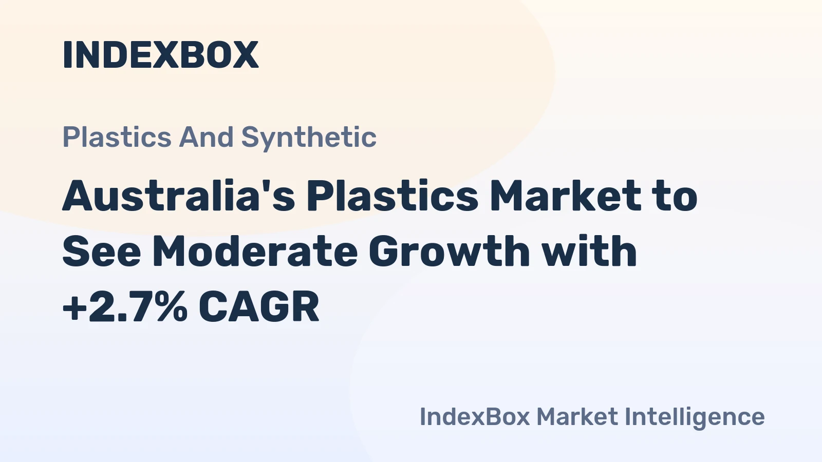 Australia's Plastics Market to See Moderate Growth with +2.7% CAGR