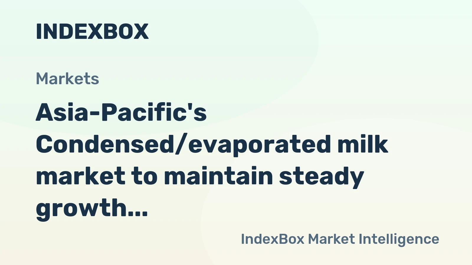 Asia-Pacific's Condensed/evaporated milk market to maintain steady growth with +1.0% CAGR through 2035