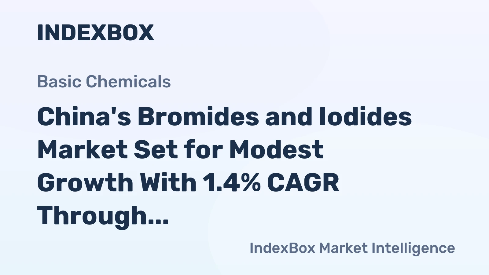China's Bromides and Iodides Market Set for Modest Growth With 1.4% CAGR Through 2035