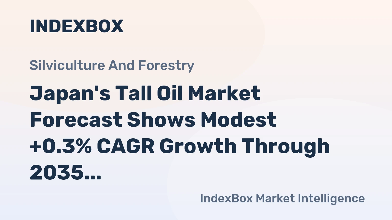 Japan's Tall Oil Market Forecast Shows Modest +0.3% CAGR Growth Through 2035