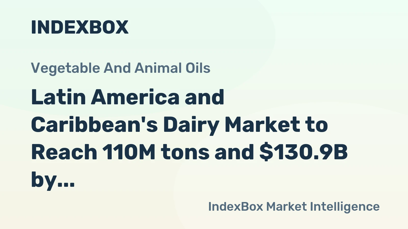 Latin America and Caribbean's Dairy Market to Reach 110M tons and $130.9B by 2035