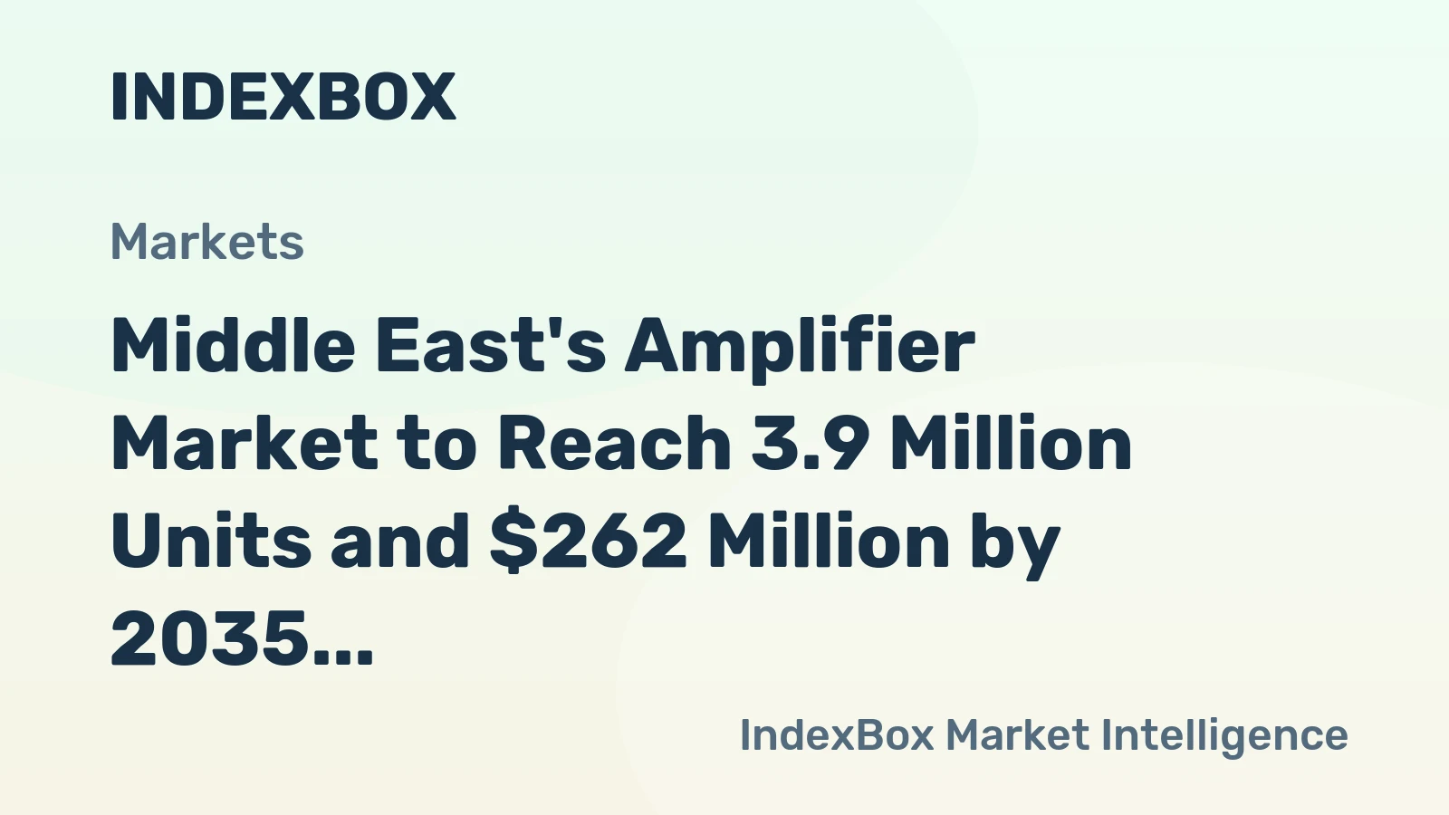 Middle East's Amplifier Market to Reach 3.9 Million Units and $262 Million by 2035