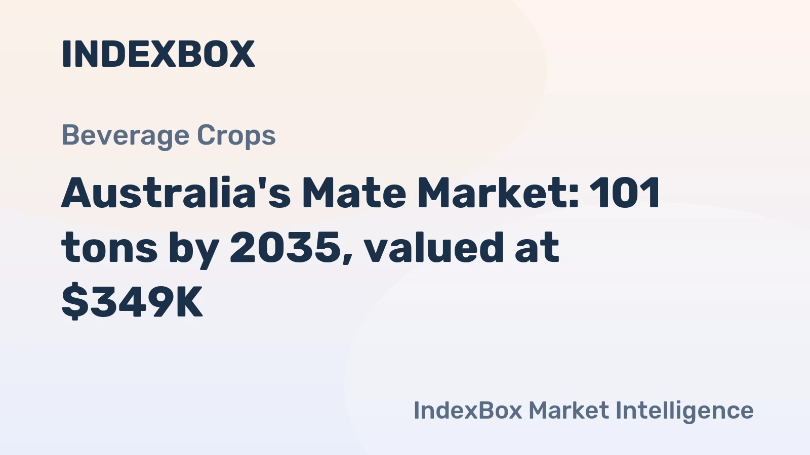 Australia's Mate Market: 101 tons by 2035, valued at $349K