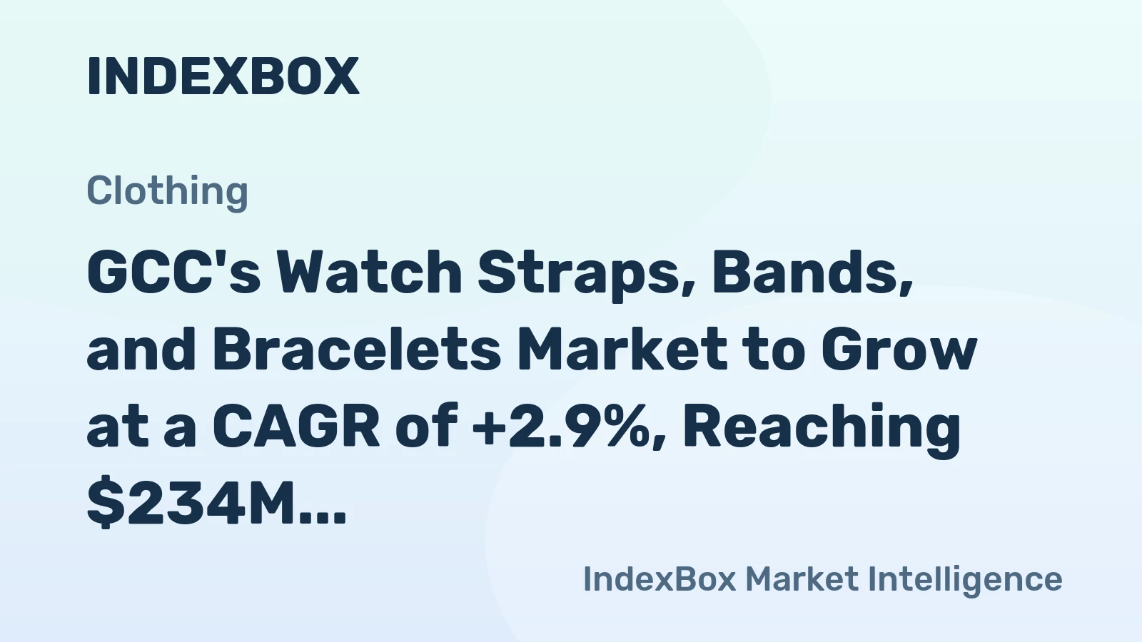 GCC's Watch Straps, Bands, and Bracelets Market to Grow at a CAGR of +2.9%, Reaching $234M by 2035