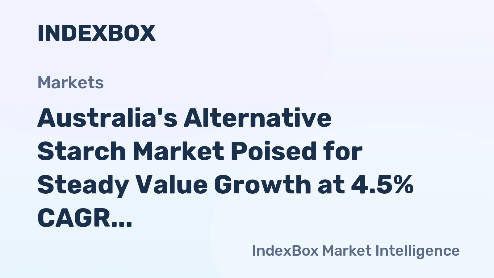 Australia's Alternative Starch Market Poised for Steady Value Growth at 4.5% CAGR Through 2035