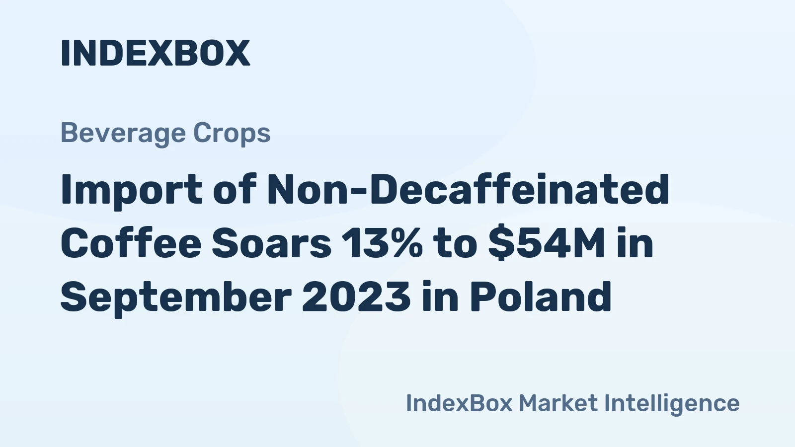 Import of Non-Decaffeinated Coffee Soars 13% to $54M in September 2023 in Poland