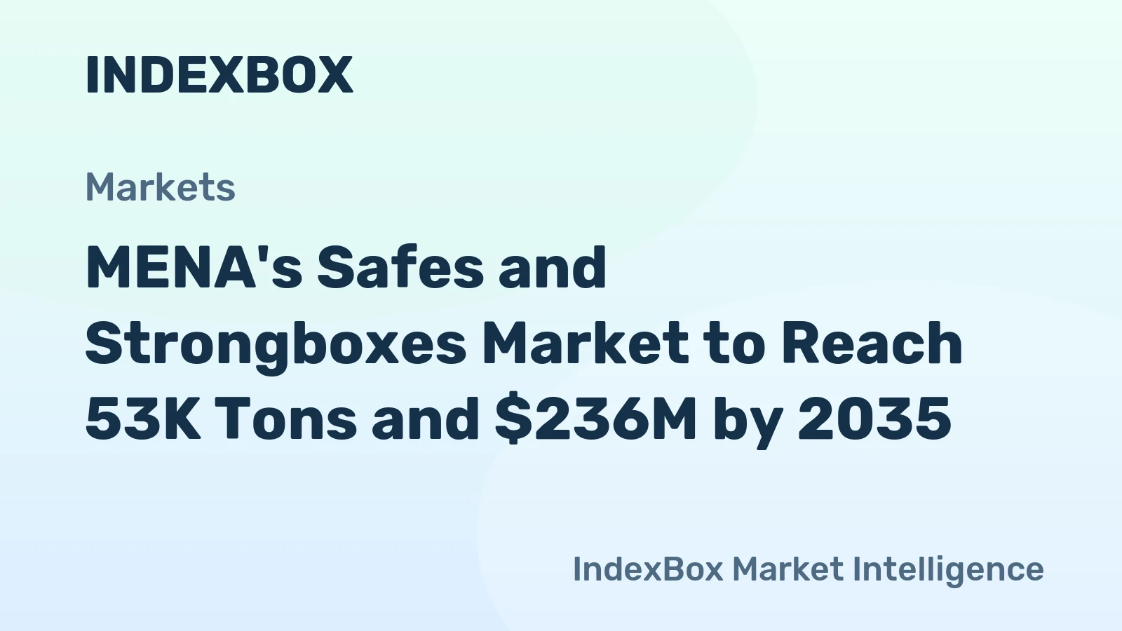 MENA's Safes and Strongboxes Market to Reach 53K Tons and $236M by 2035