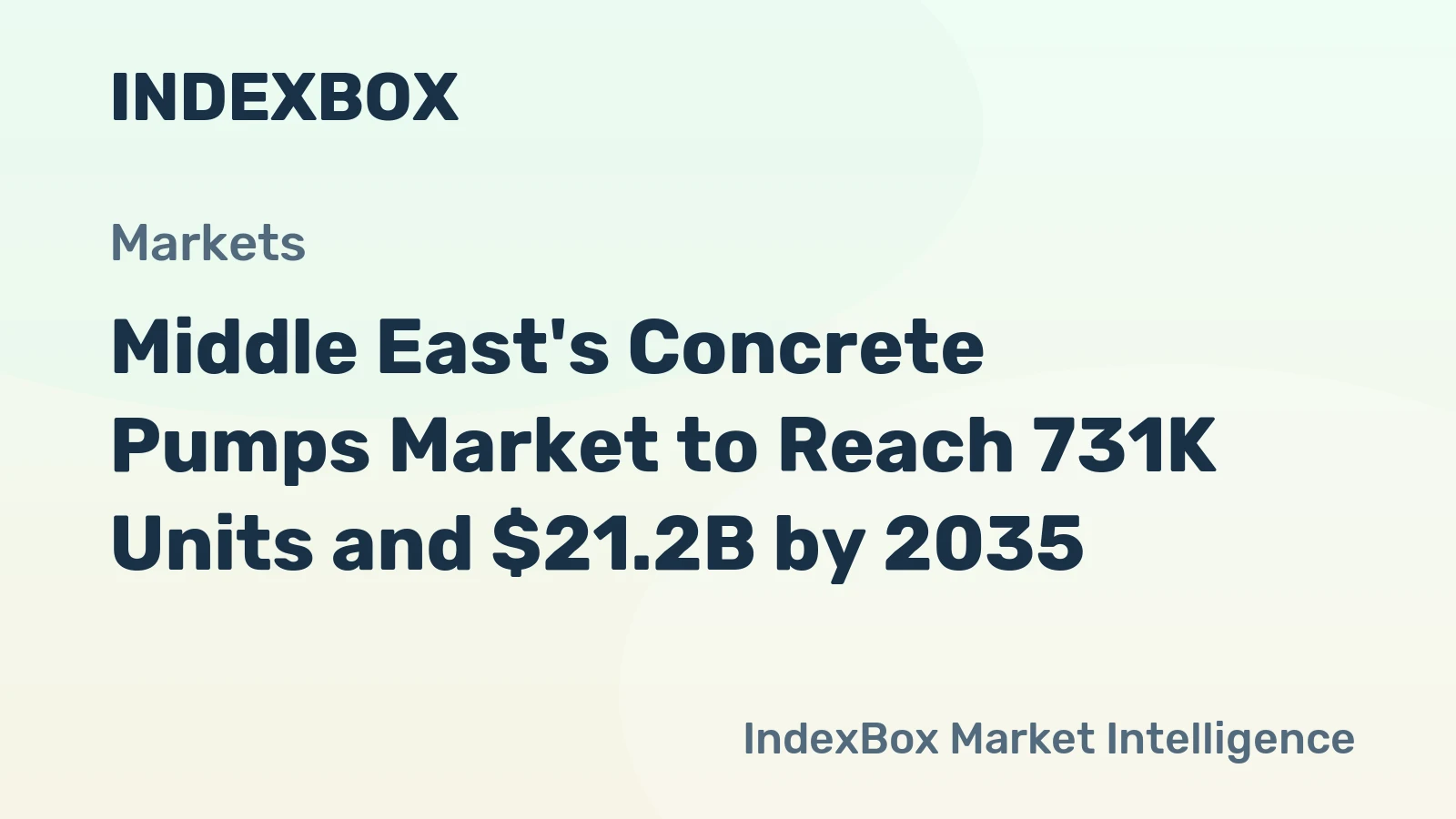 Middle East's Concrete Pumps Market to Reach 731K Units and $21.2B by 2035