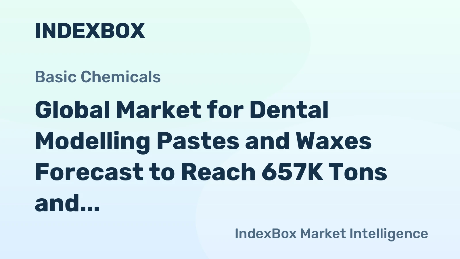 Global Market for Dental Modelling Pastes and Waxes Forecast to Reach 657K Tons and $3.6 Billion