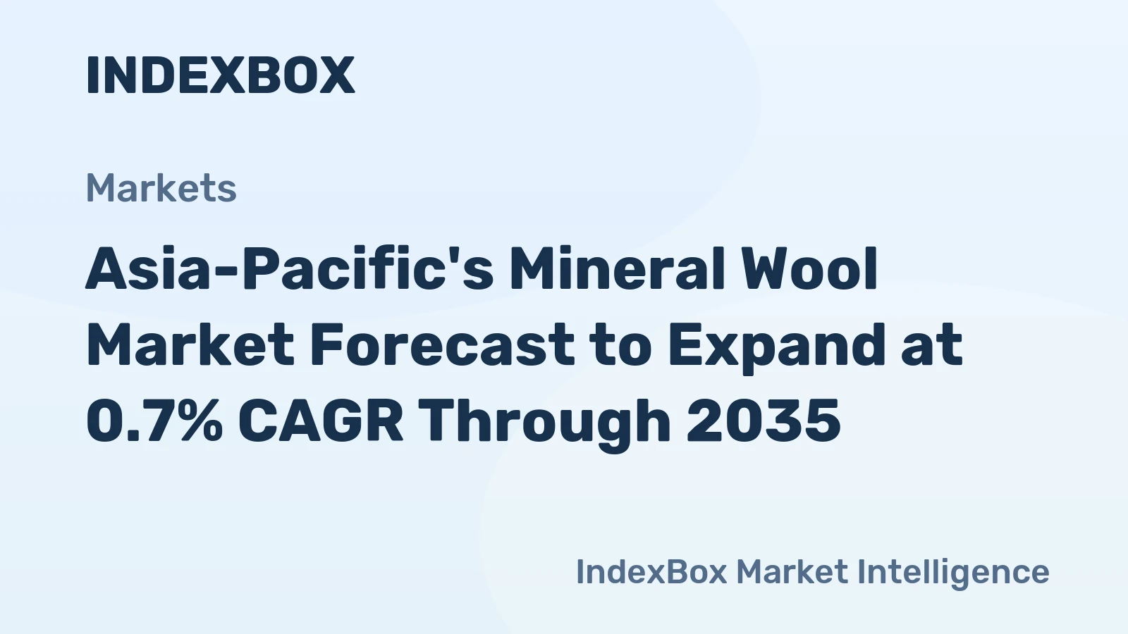 Asia-Pacific's Mineral Wool Market Forecast to Expand at 0.7% CAGR Through 2035