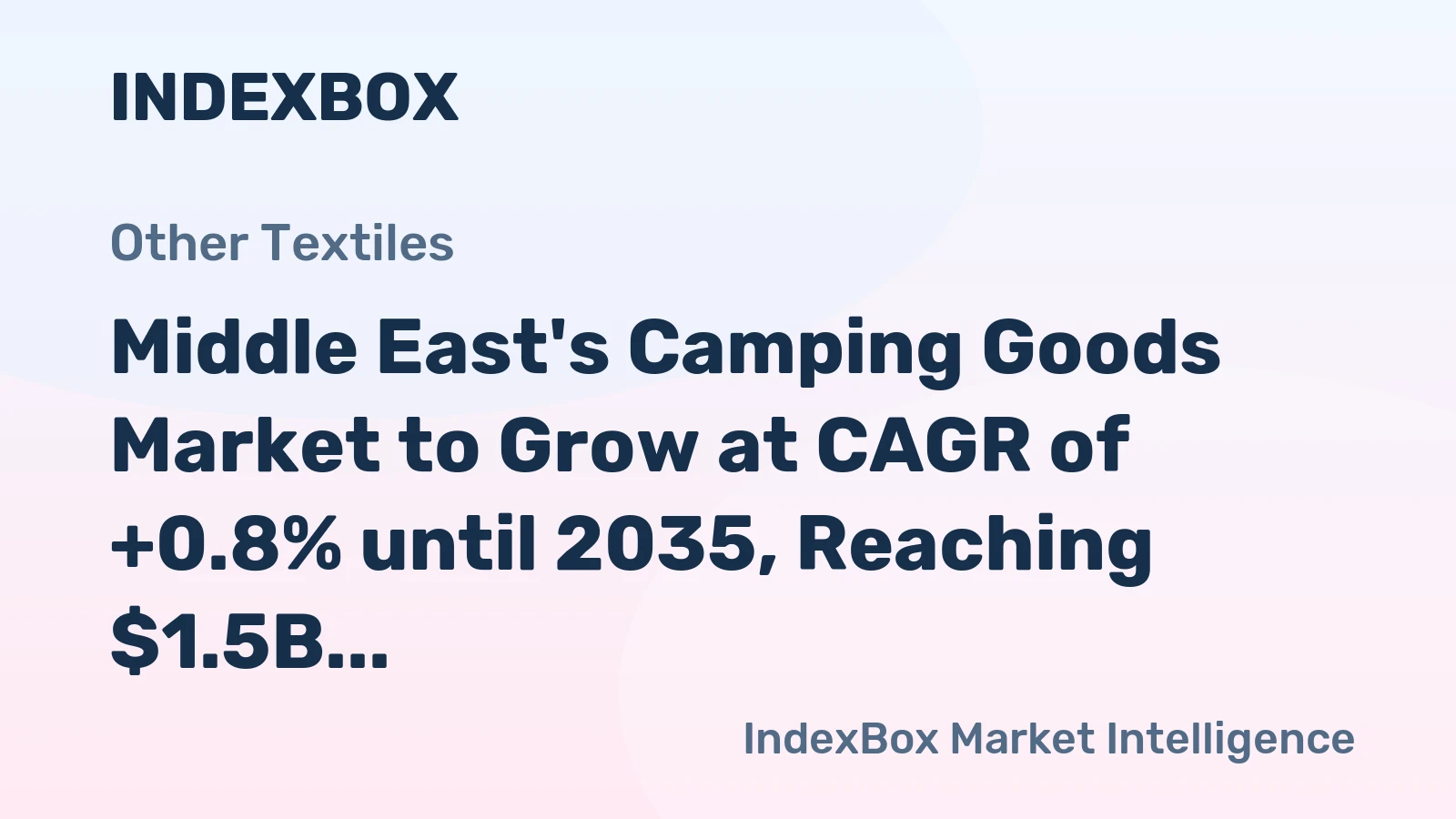 Middle East's Camping Goods Market to Grow at CAGR of +0.8% until 2035, Reaching $1.5B