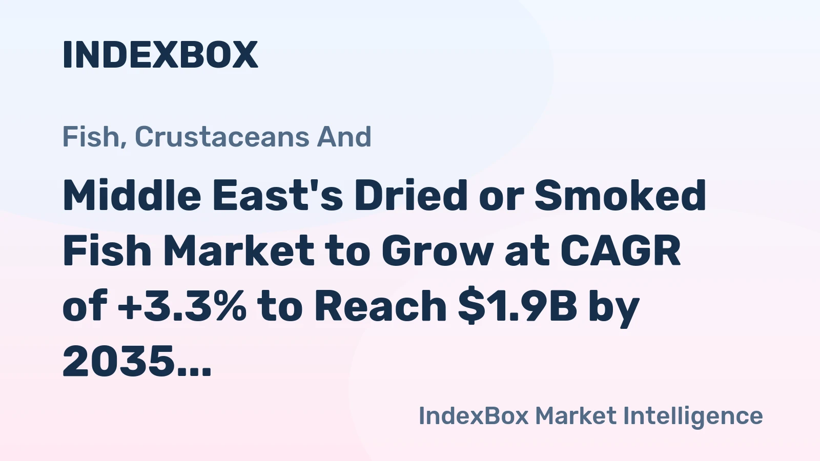 Middle East's Dried or Smoked Fish Market to Grow at CAGR of +3.3% to Reach $1.9B by 2035
