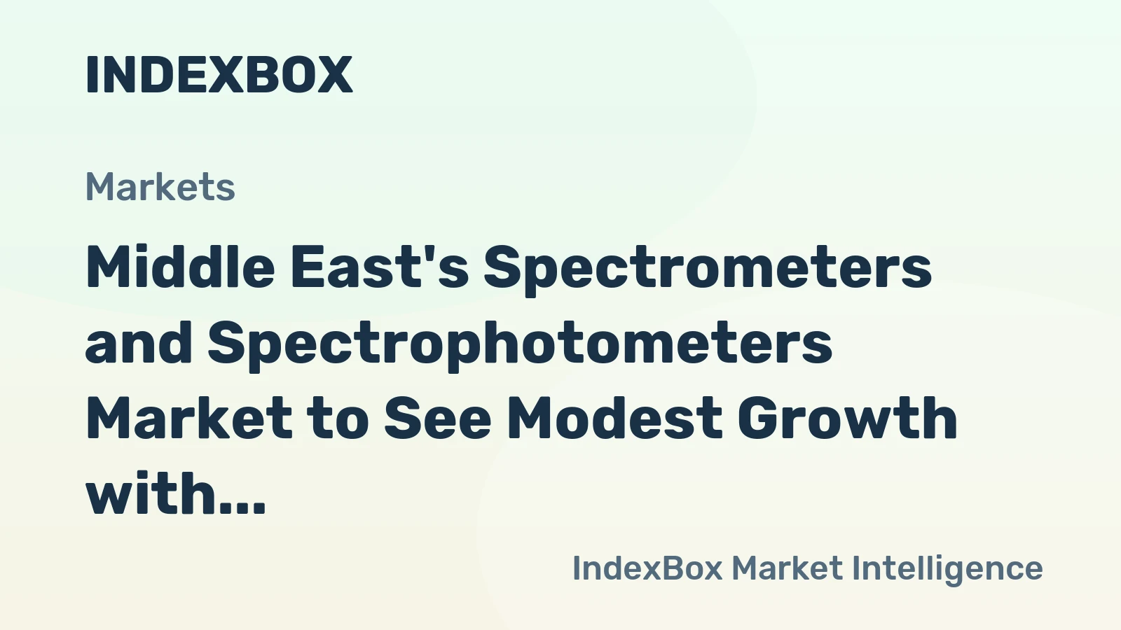 Middle East's Spectrometers and Spectrophotometers Market to See Modest Growth with CAGR of +1.7%