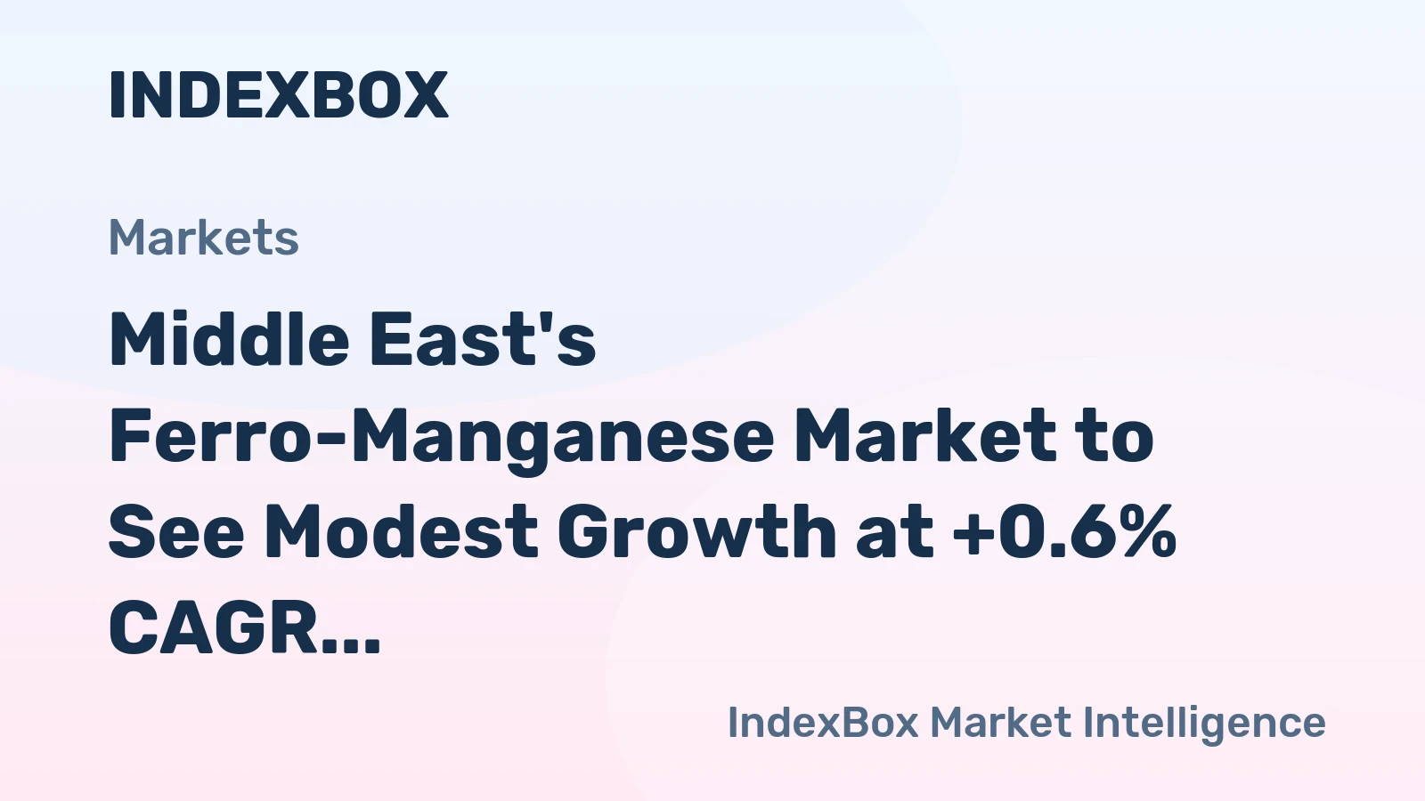 Middle East's Ferro-Manganese Market to See Modest Growth at +0.6% CAGR Through 2035