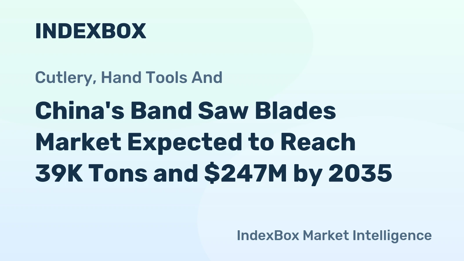 China's Band Saw Blades Market Expected to Reach 39K Tons and $247M by 2035