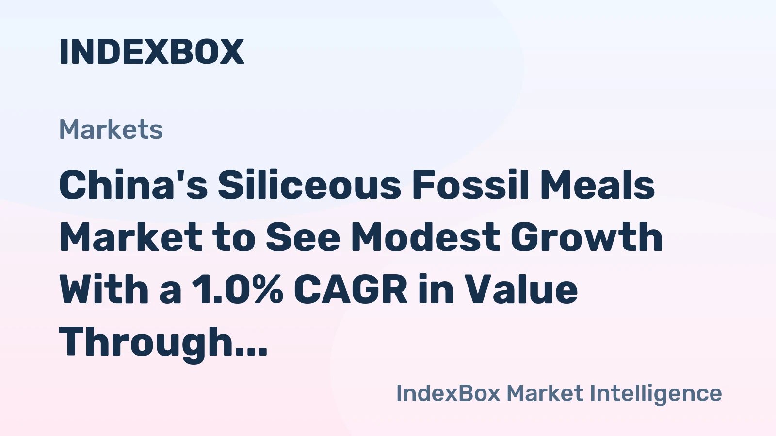 China's Siliceous Fossil Meals Market to See Modest Growth With a 1.0% CAGR in Value Through 2035